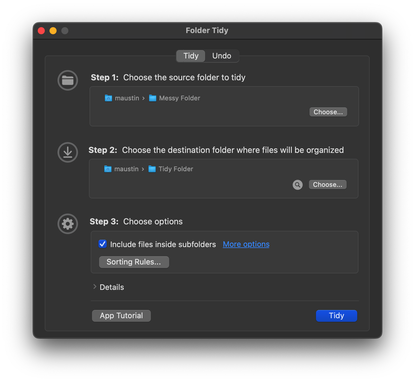 Folder Tidy - Quickly organize folders