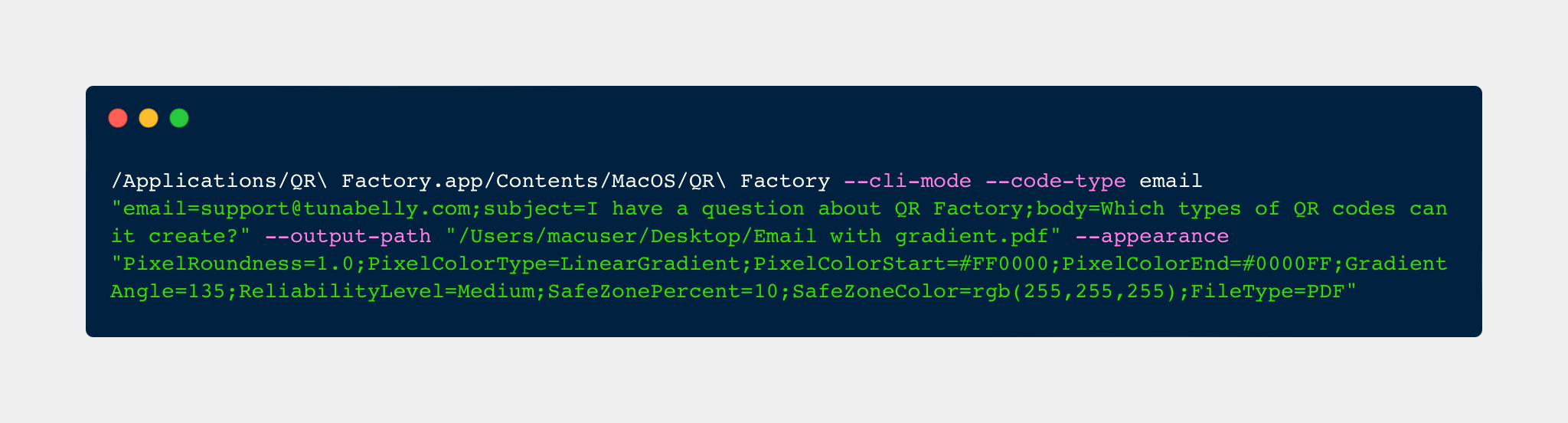 QR Factory 3 CLI | Tunabelly Software